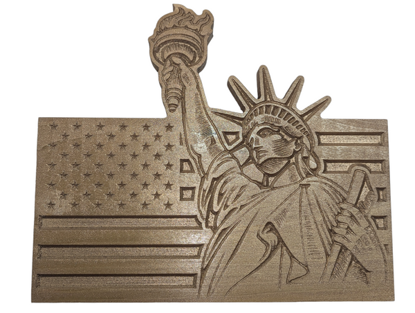 Carved Wood Wall Art Décor "Statue of Liberty Plaque" – Triple N ...